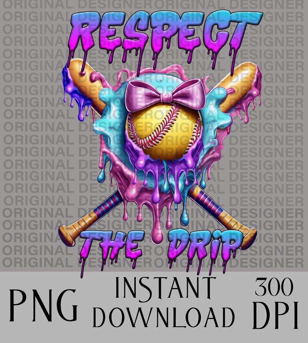 Respect the Drip Baseball Dripping Png, Pink Bow Baseball, Dripping ...