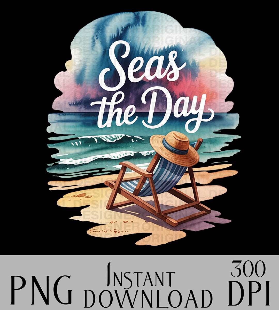 Seas the Day Png, Watercolor Nautical Png Sublimation Shirt Design ...