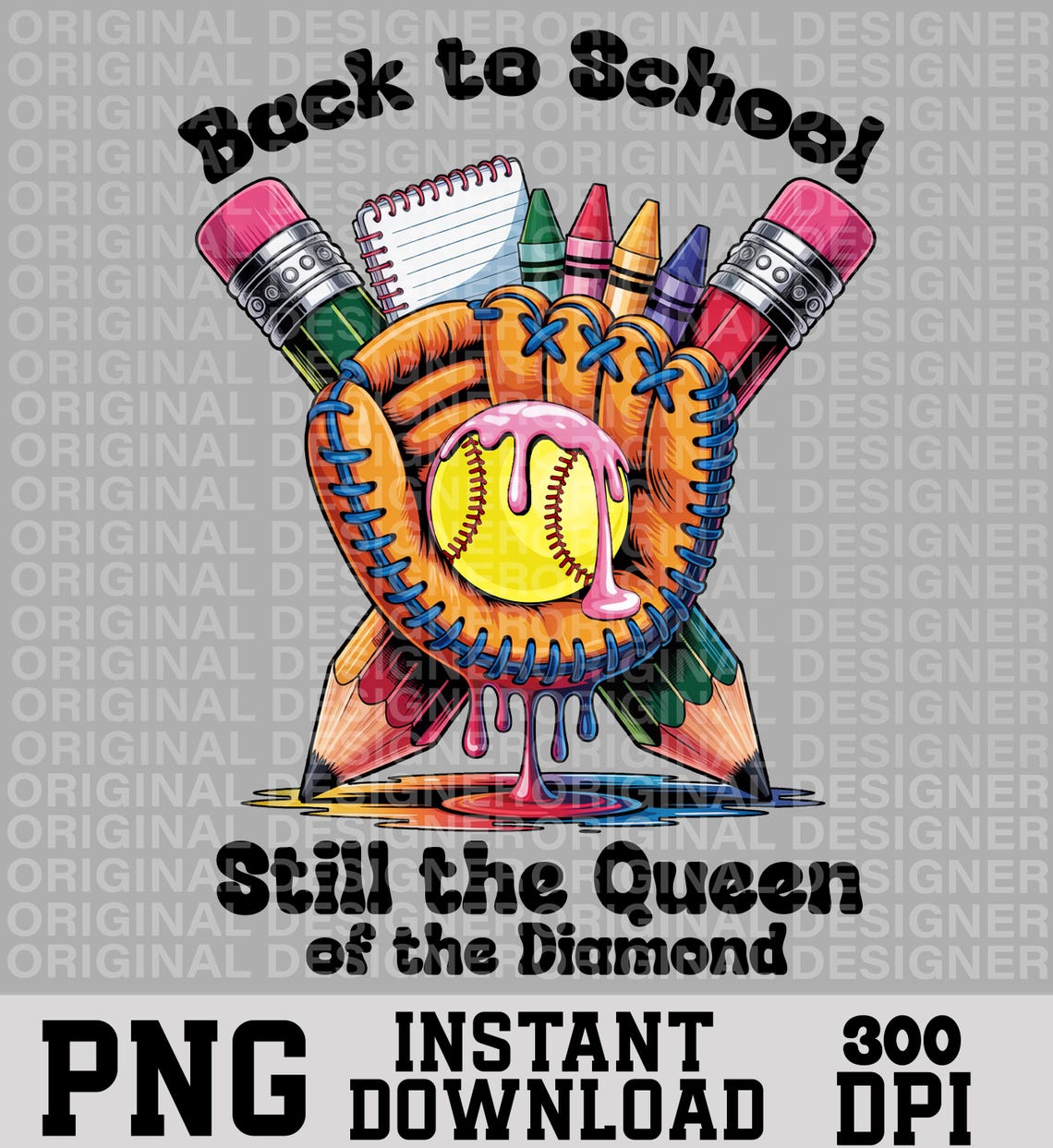Softball Back to School PNG for Girl, Drip Style Sublimation Shirt ...