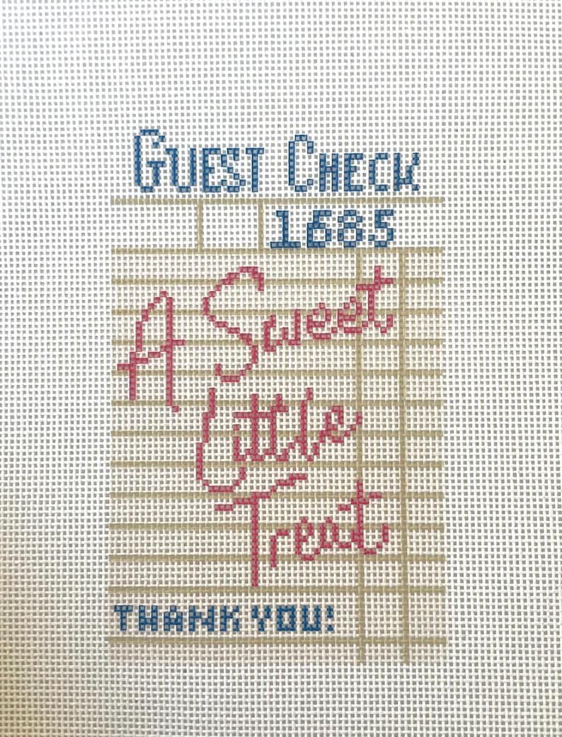 A Sweet Little Treat Guest Check - Printed Needlepoint Canvas - Etsy