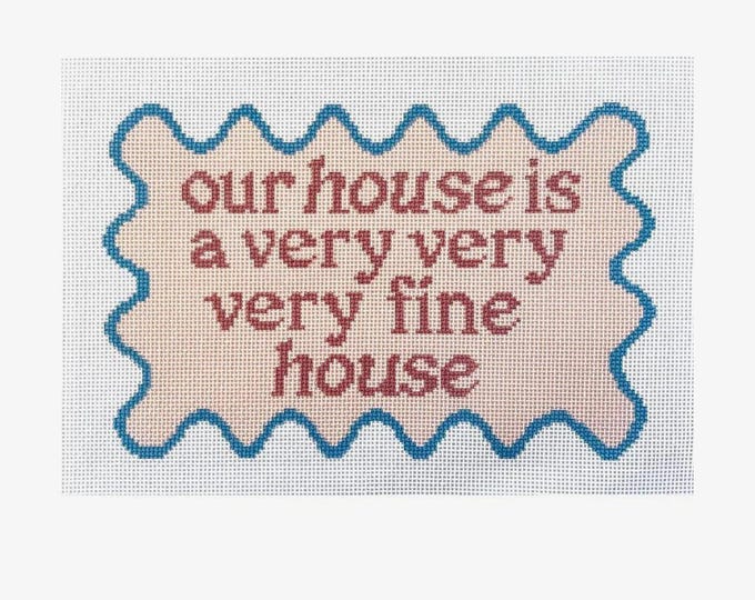 A Very Fine House - Printed Needlepoint Canvas - Etsy