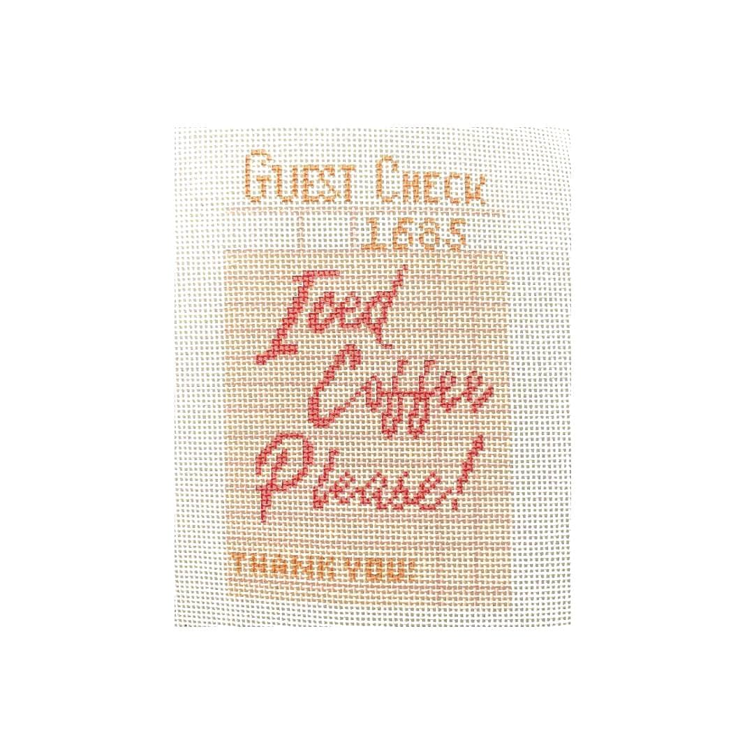 Iced Coffee Please Guest Check - Printed Needlepoint Canvas - Etsy