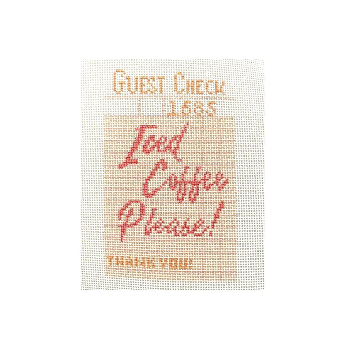 Iced Coffee Please Guest Check - Printed Needlepoint Canvas - Etsy