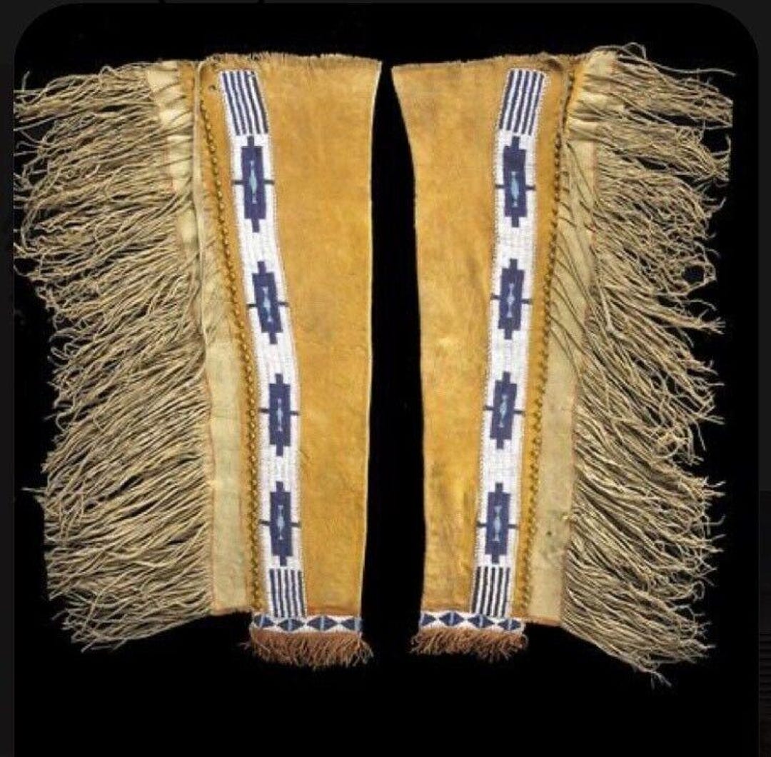 Sioux Leather Cowboy Chaps Native American Indian Beaded Leggings - Etsy