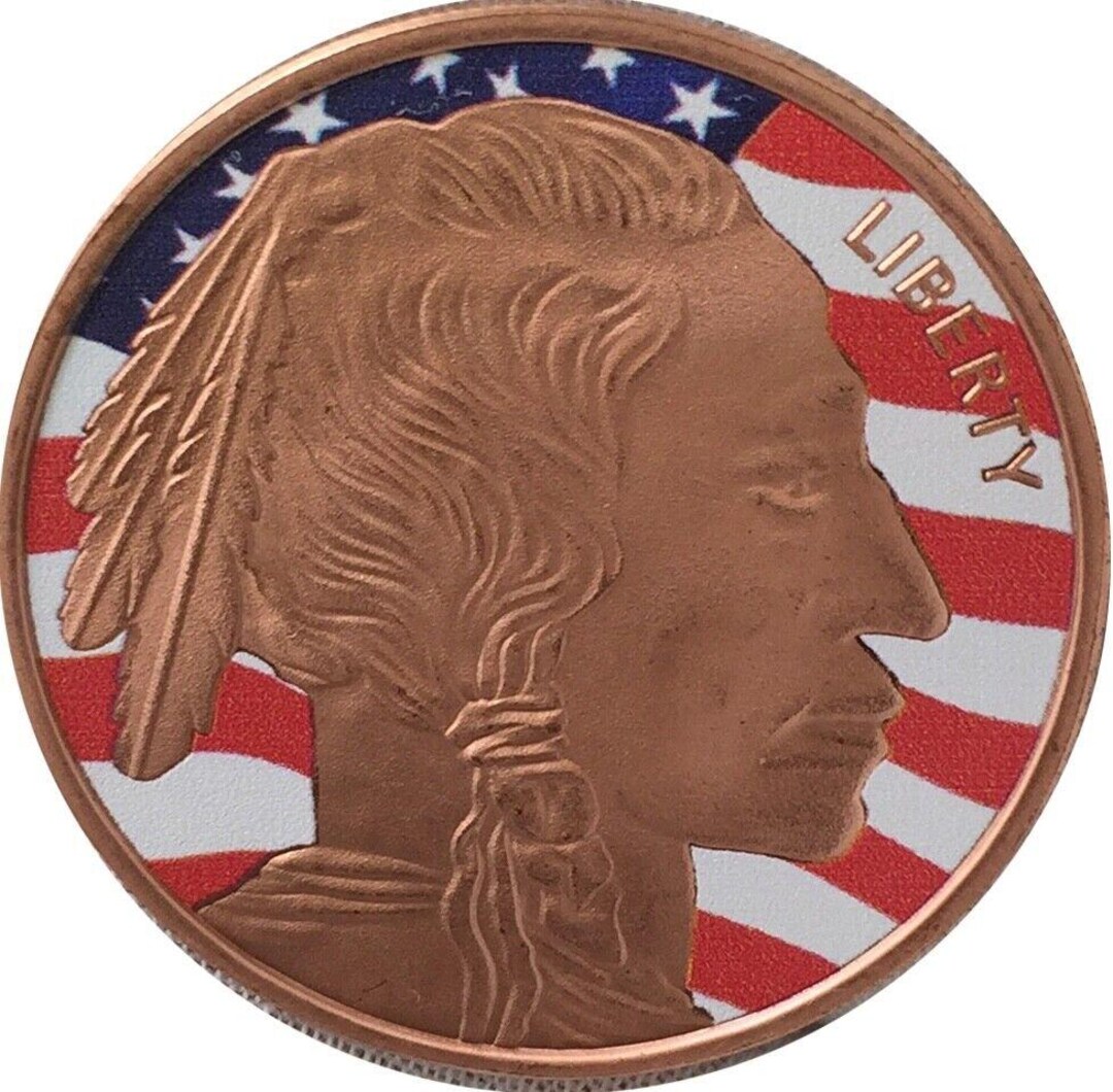1 Oz Color Copper Indian/buffalo Rounds Colorized - Etsy