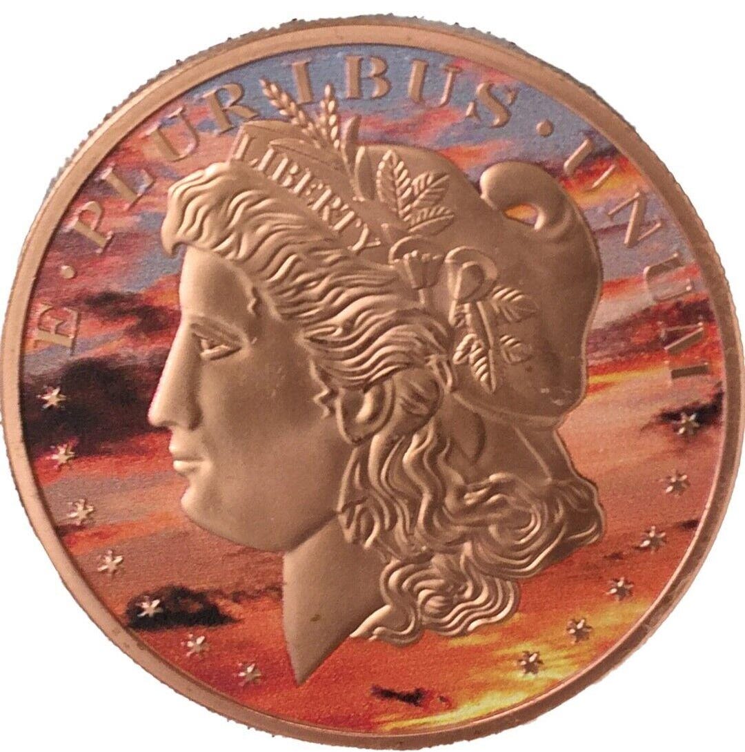 1 Oz Color Copper Morgan Rounds Colorized - Etsy