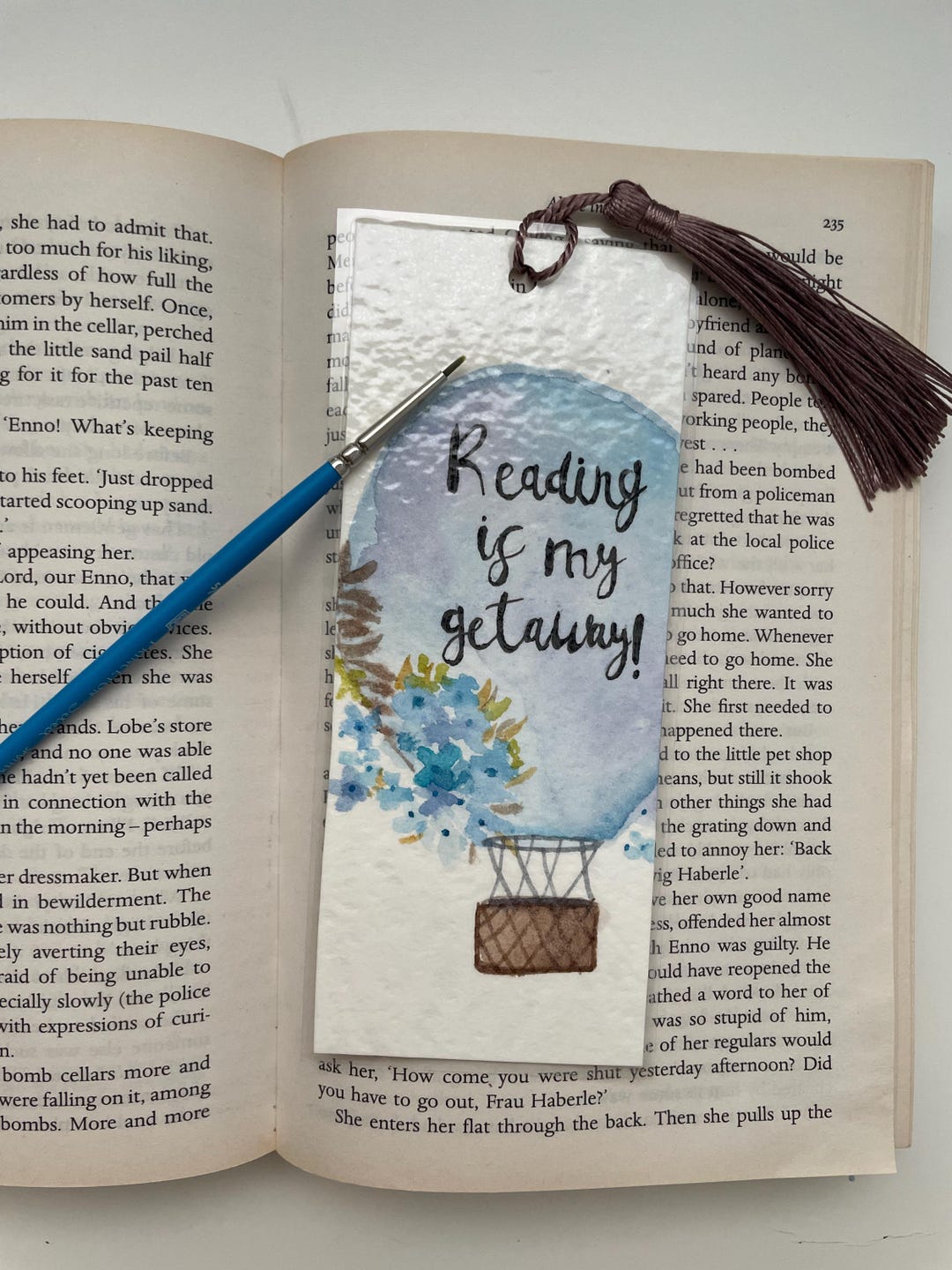 Hand-painted Bookmarks -" Reading is My Getaway"| Gifts for Book and ...