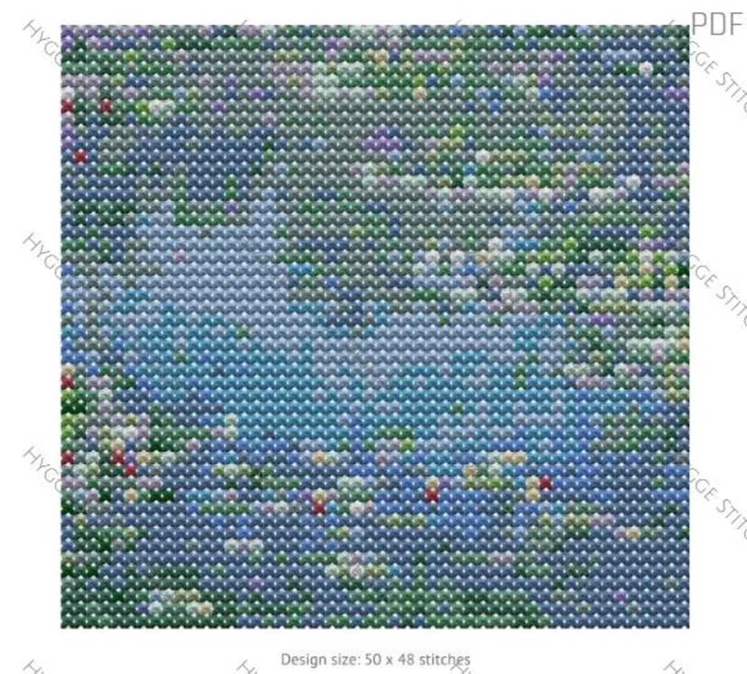 Water Lilies Claude Monet Cross Stitch PDF Pattern - Etsy