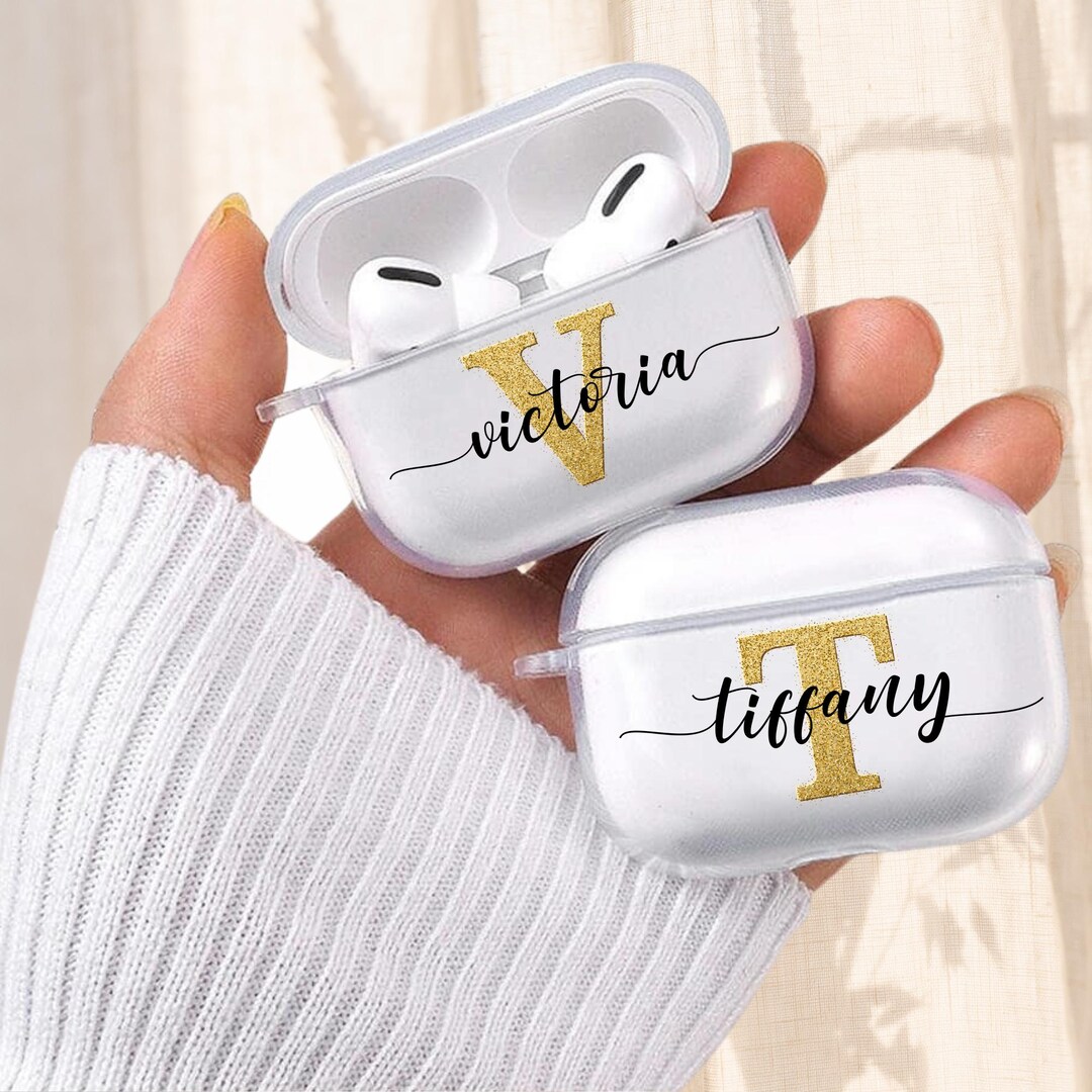 Personalized Name Glitter Initial AirPod Case | Custom Case for All ...