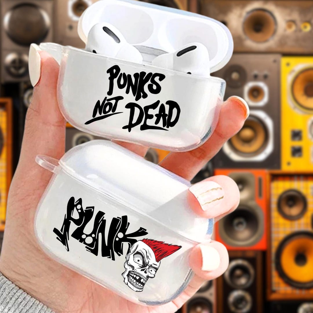 Custom Music Punk Rock Clear Airpods Case | Rebel Design Protective ...