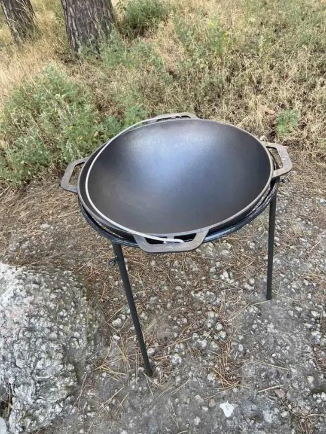 Cast Iron Cauldron With Hanging Handle for Open Fire Cooking, Cooking ...