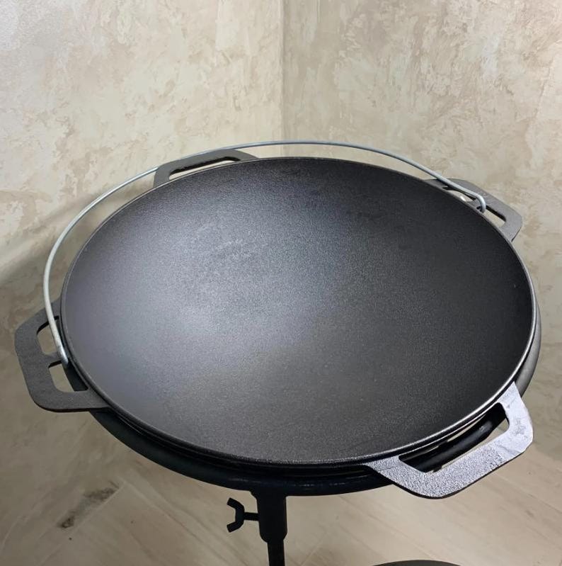 2-in-1 Set of Cooking Cauldron With Grill Pan Lid, Dual-function Lid ...