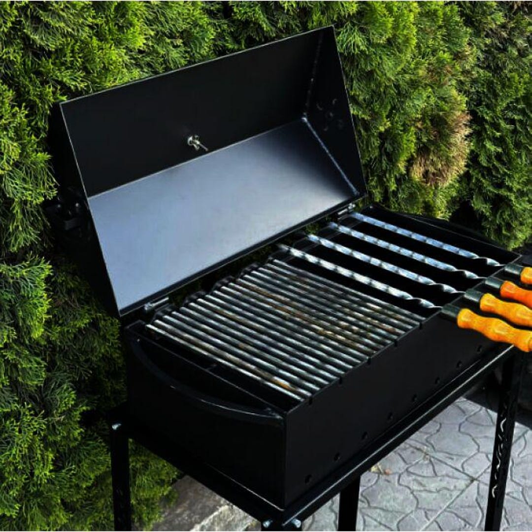 Compact Mangal, Shaslik Grill With Thermometer, Charcoal Grill for 9 ...