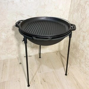 2-in-1 Set of Cooking Cauldron With Grill Pan Lid, Dual-function Lid ...