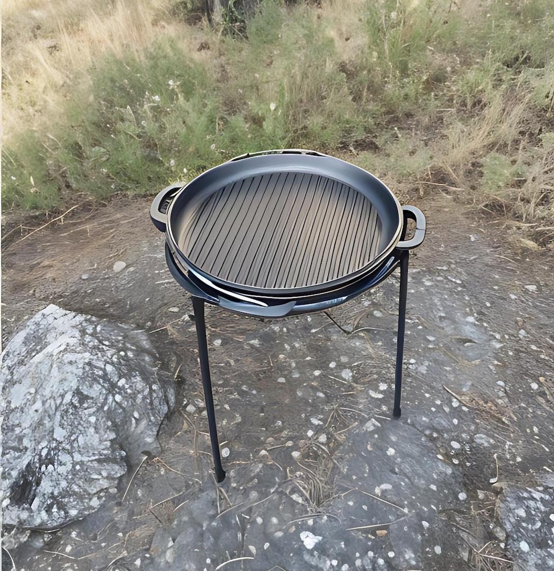 8L Cast Iron Asian Cauldron With Grill Lid, Authentic Cast Iron Wok Pot ...