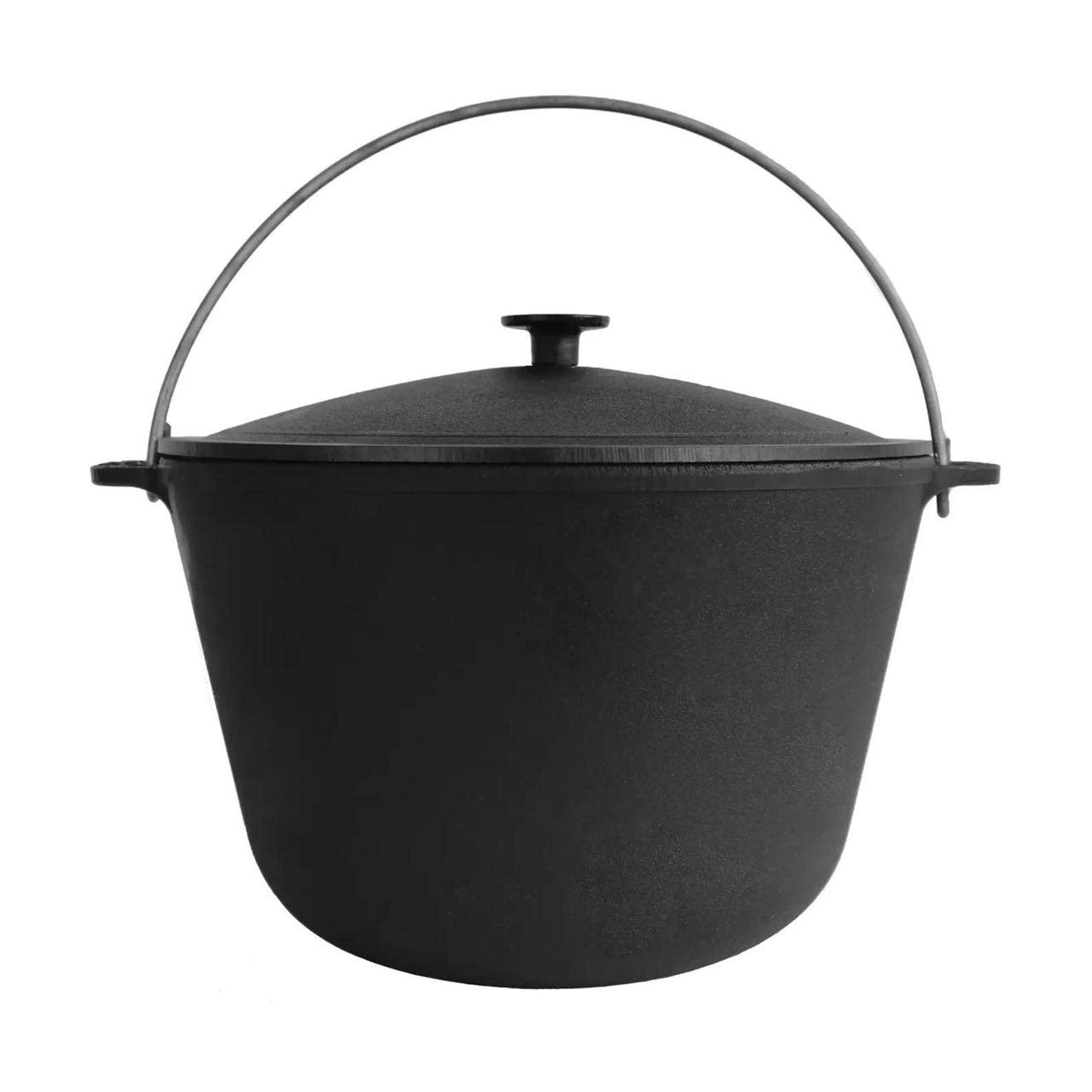 8L Heavy-duty Cast Iron Tourist Kazan Pot With Lid, Outdoor Cast Iron ...