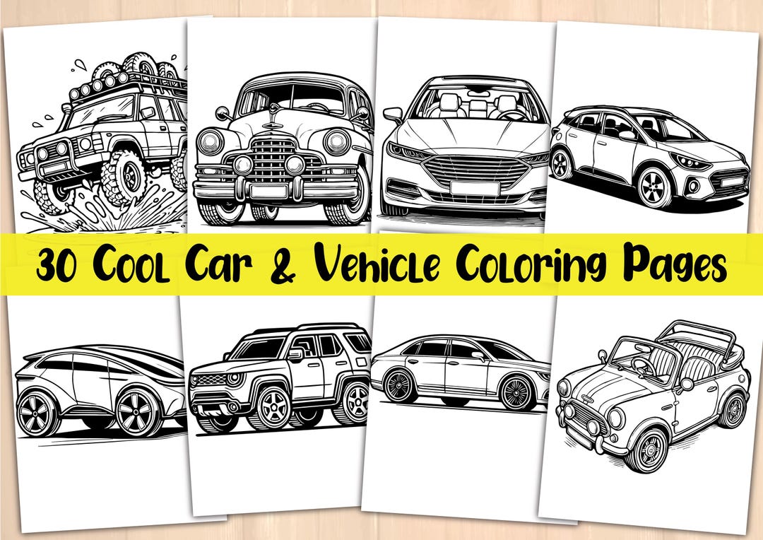 30 Car Coloring Pages | Printable Classic & Modern Vehicles | Fun ...