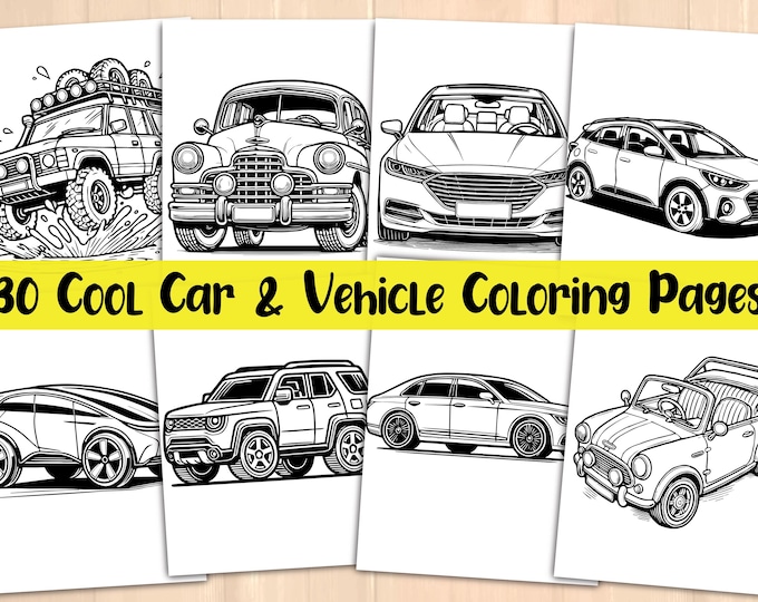 30 Car Coloring Pages | Printable Classic & Modern Vehicles | Fun ...