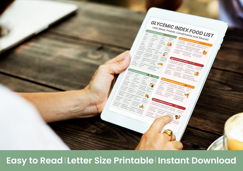 Glycemic Index Food List: Diabetic Meal Planner & Low GI Guide (PDF ...