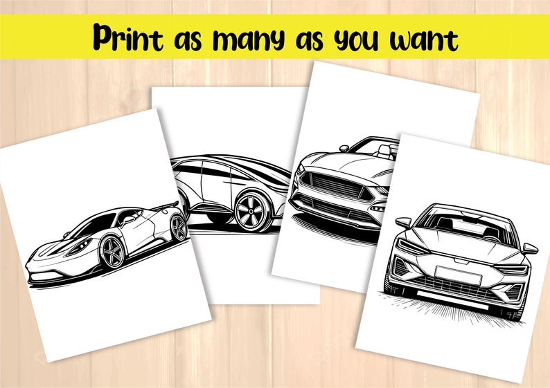 30 Car Coloring Pages | Printable Classic & Modern Vehicles | Fun ...