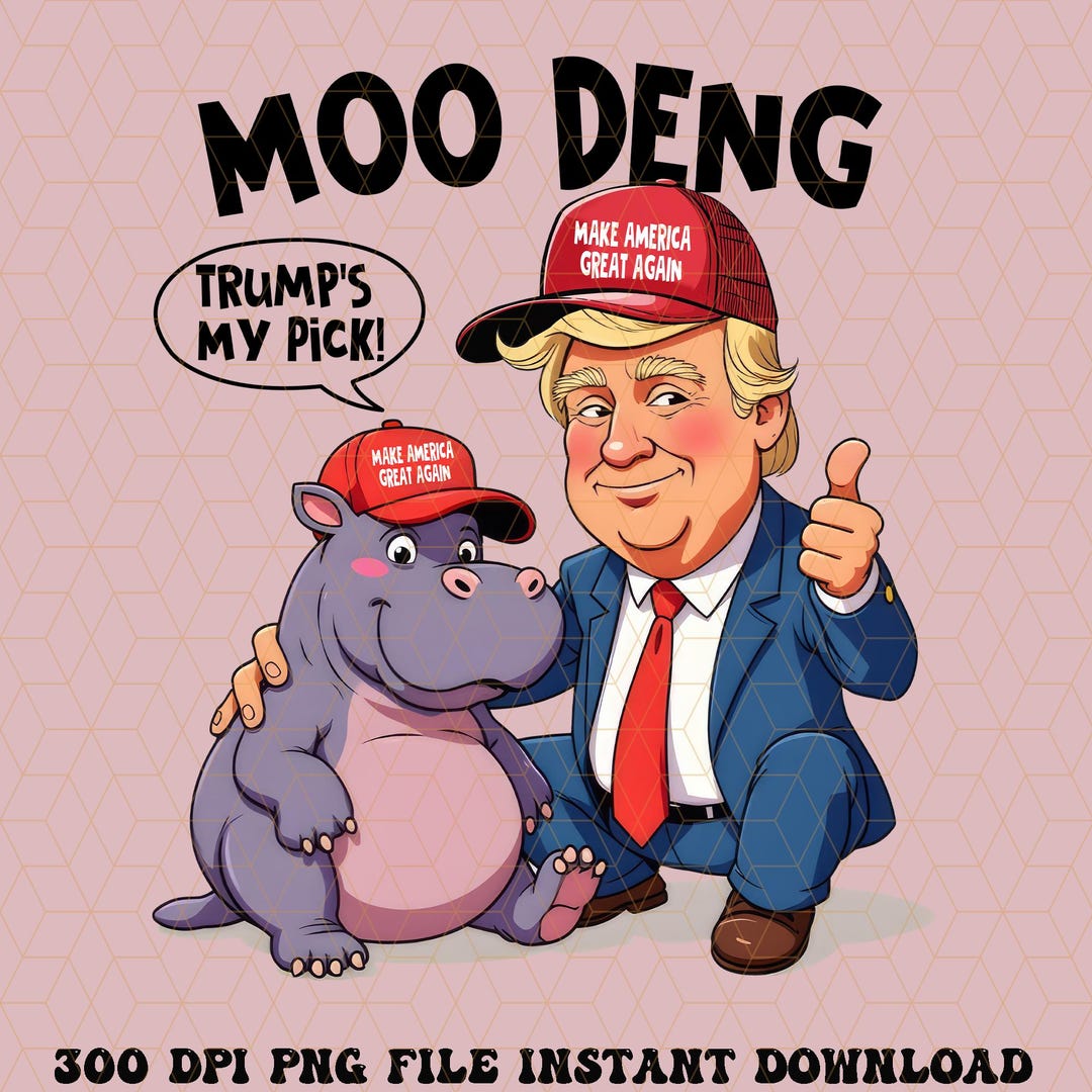 Trump is My Pick Moodeng Png, Moo Deng Baby Hippo Pick Trump for Us ...