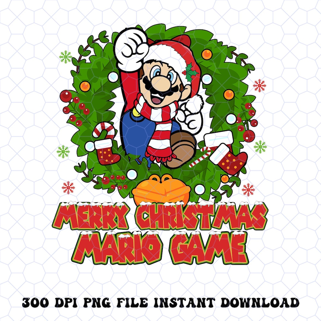 Superr Game Mario Christmas Png, Typeface Mario World Pixel Png, Super ...