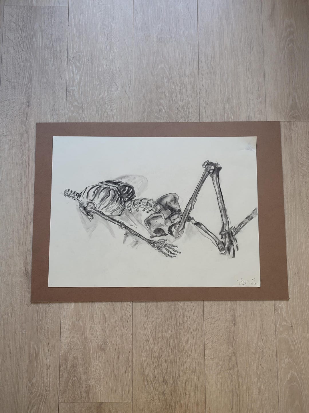 The Death Esqueleton Drawing Charcoal Black - Etsy