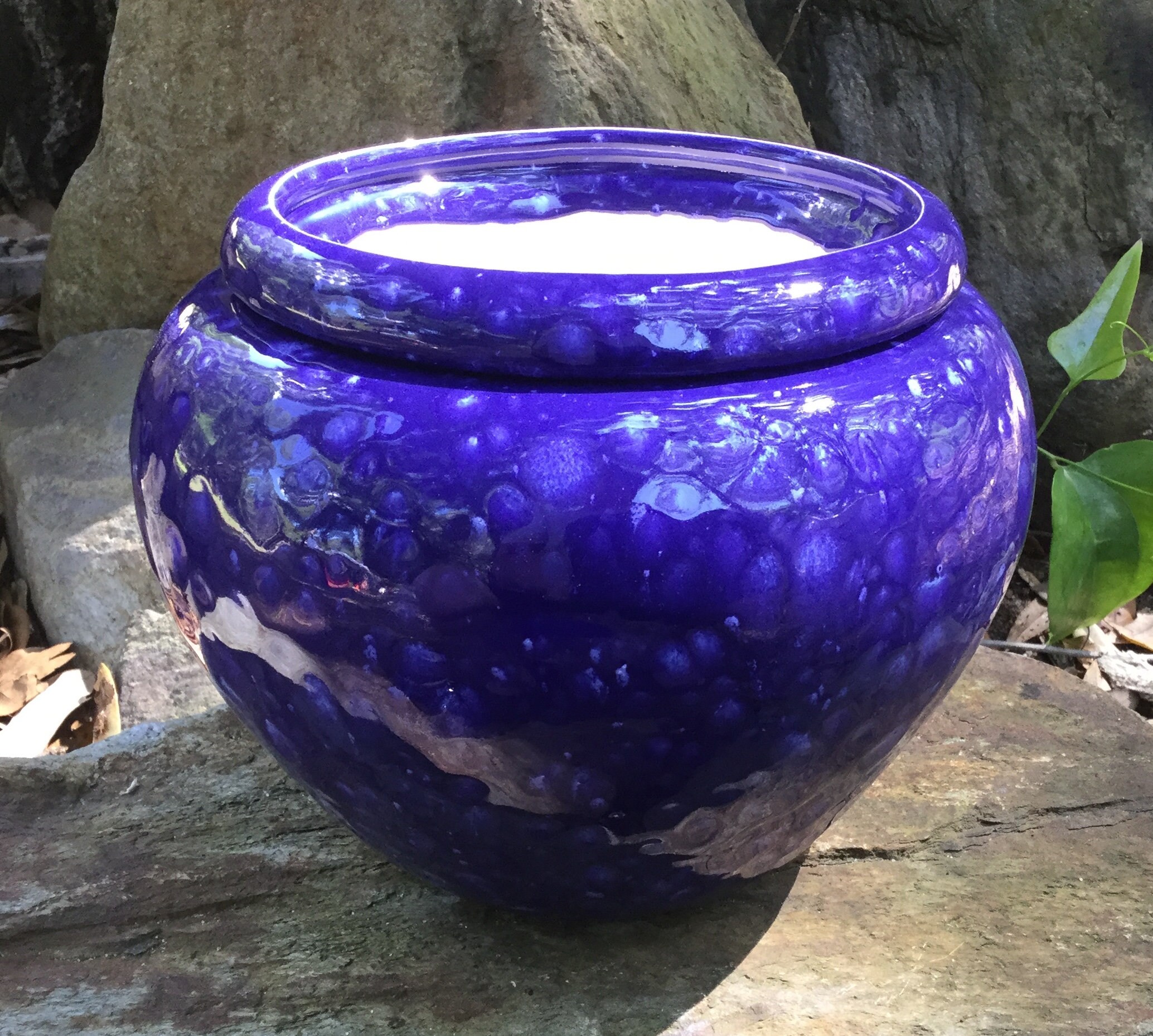 African Violet Pot, Large, Round, Tapered, Cobalt, Blue, Light Blue ...