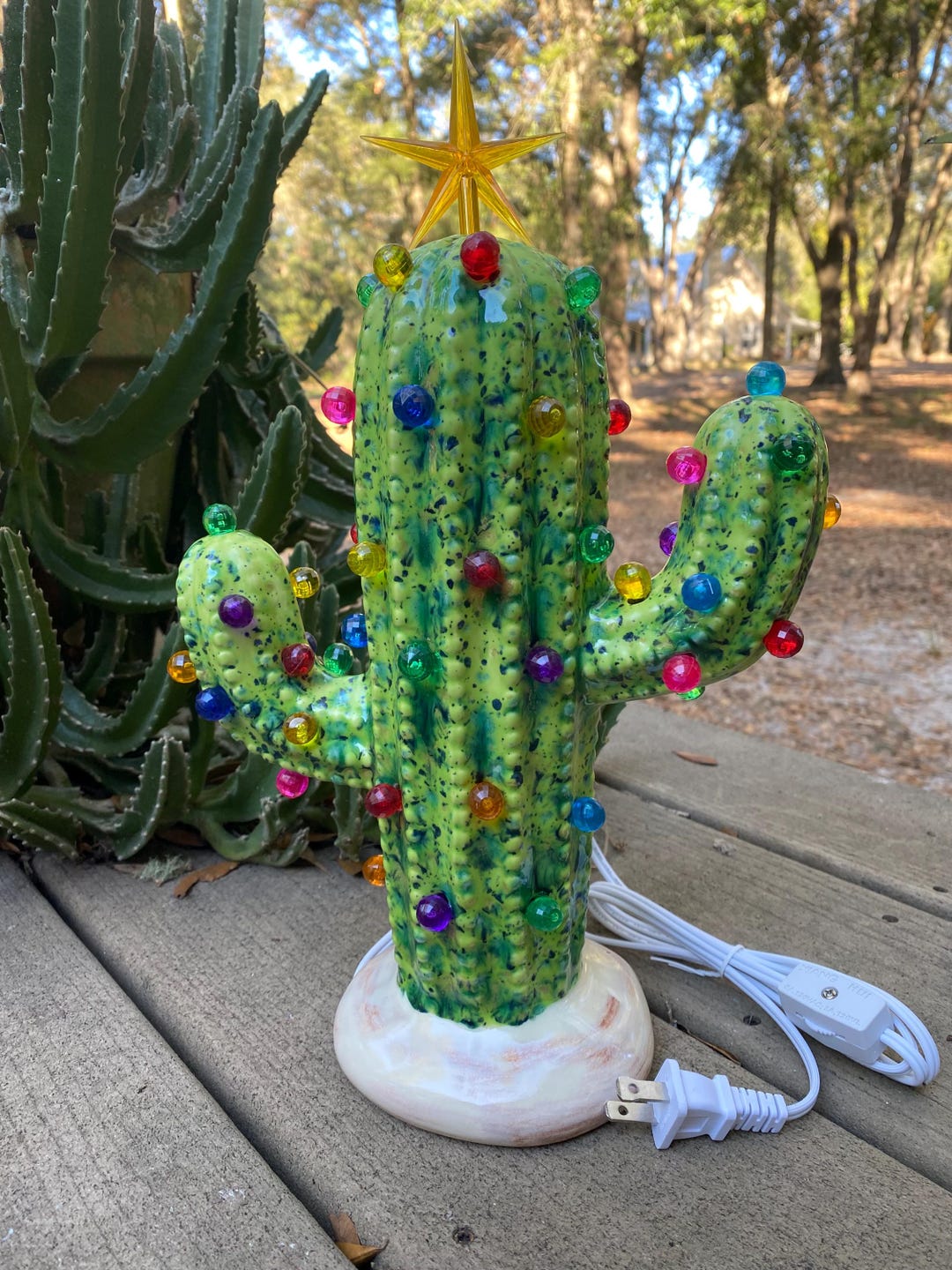 Christmas Cactus, Lighted Christmas Tree, Ceramic, Saguaro, Cactus ...