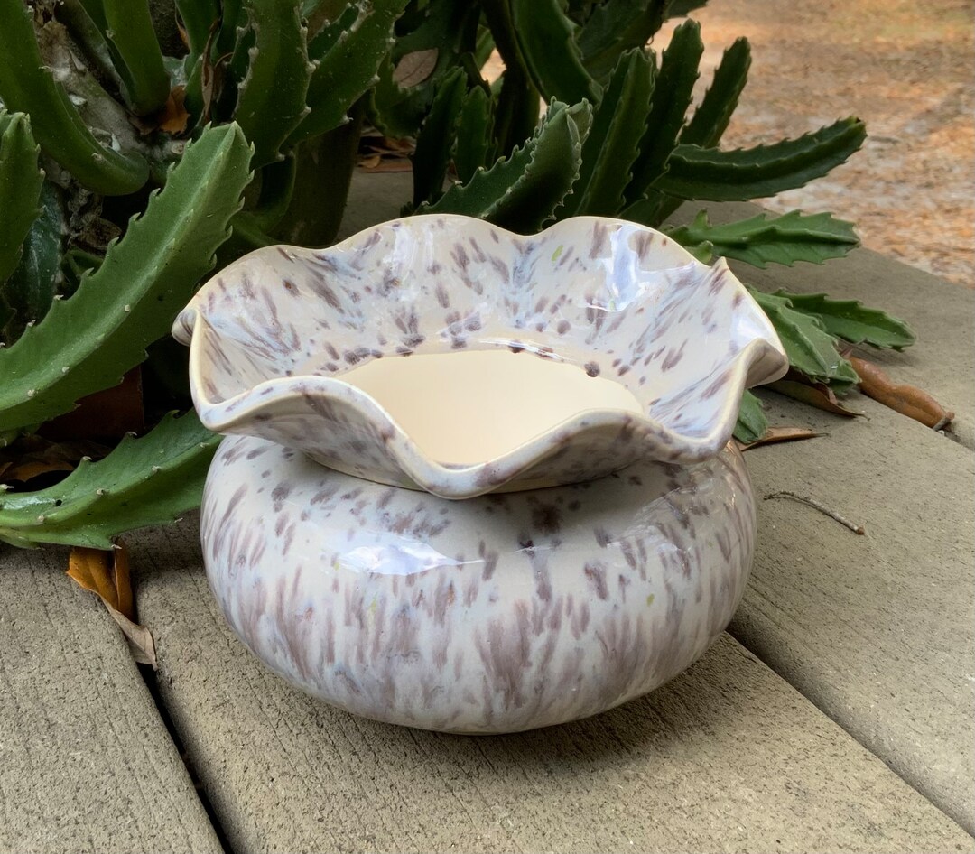 African Violet Pot, Planter, Self Watering, Lavender, Taupe, Ruffled ...