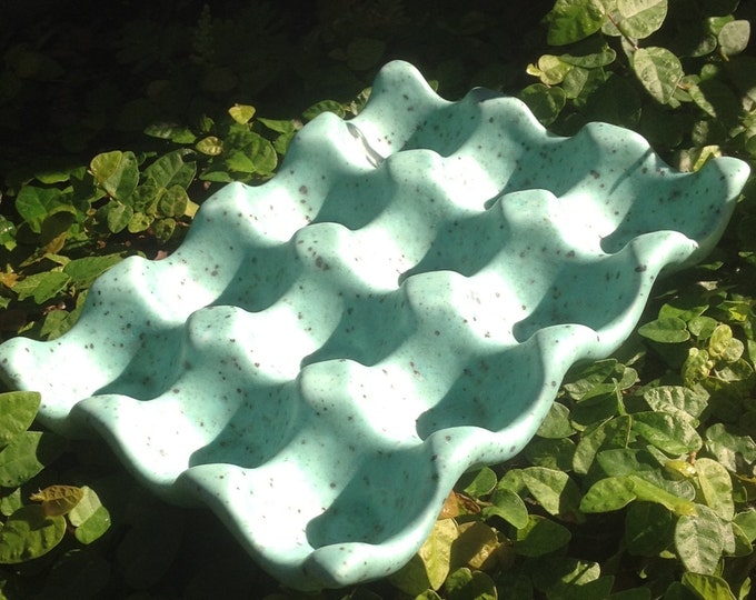 Ceramic Egg Crate, Egg Carton, Egg Holder, Robins Egg Blue Green ...
