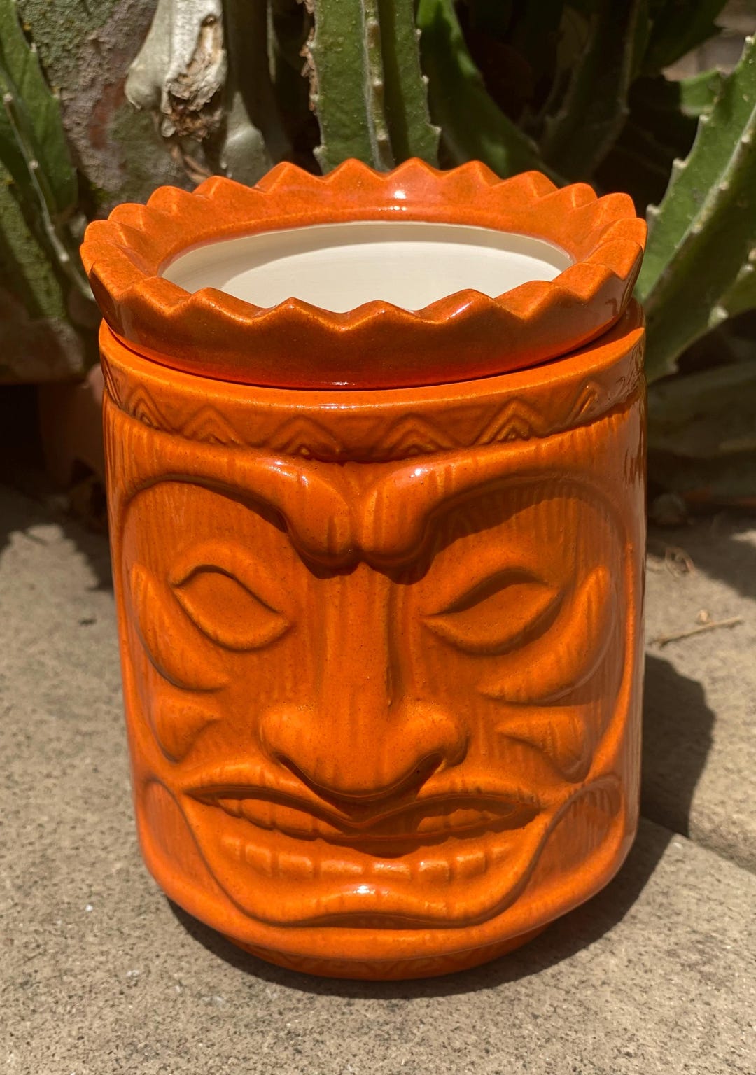 African Violet Planter, Tiki, Violet Pot, Regular Size, Orange, Self ...
