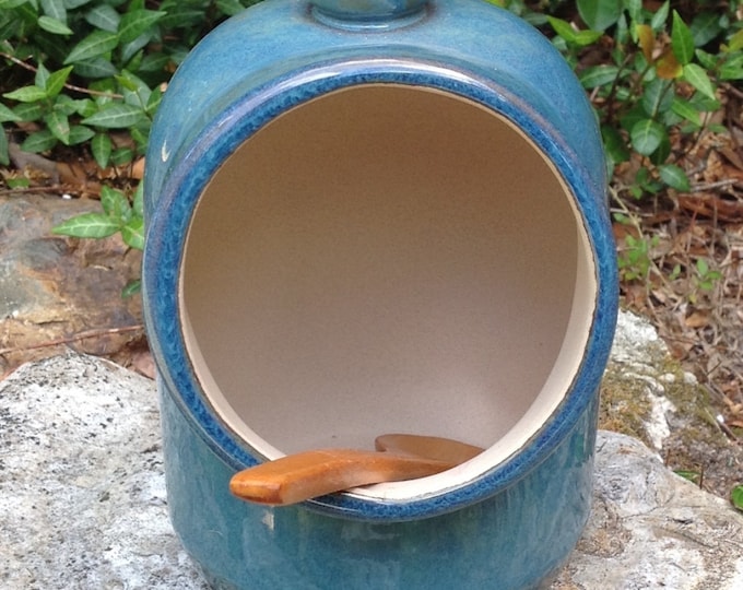 Blue, Salt Pig, Salt Cellar, Foodie, Cook, Kitchen, Hostess Gift, Ocean ...
