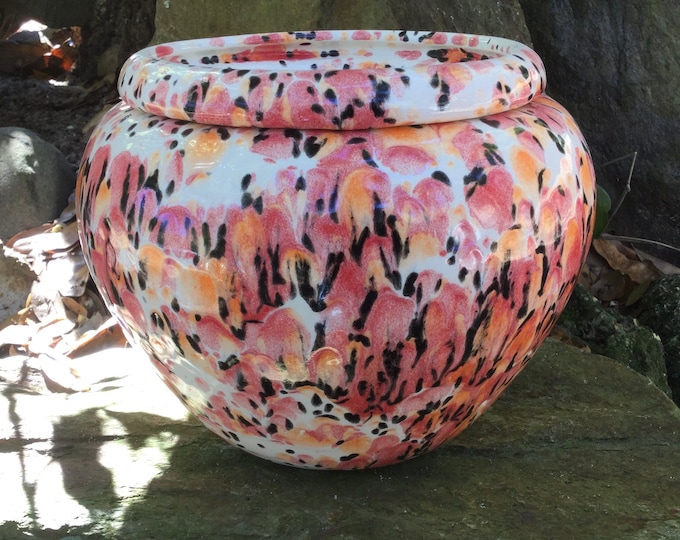 African Violet Pot Large Round Tapered Red Orange Black - Etsy