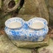 White Blue Cobalt Double African Violet Pot, Self Watering, Ceramic ...