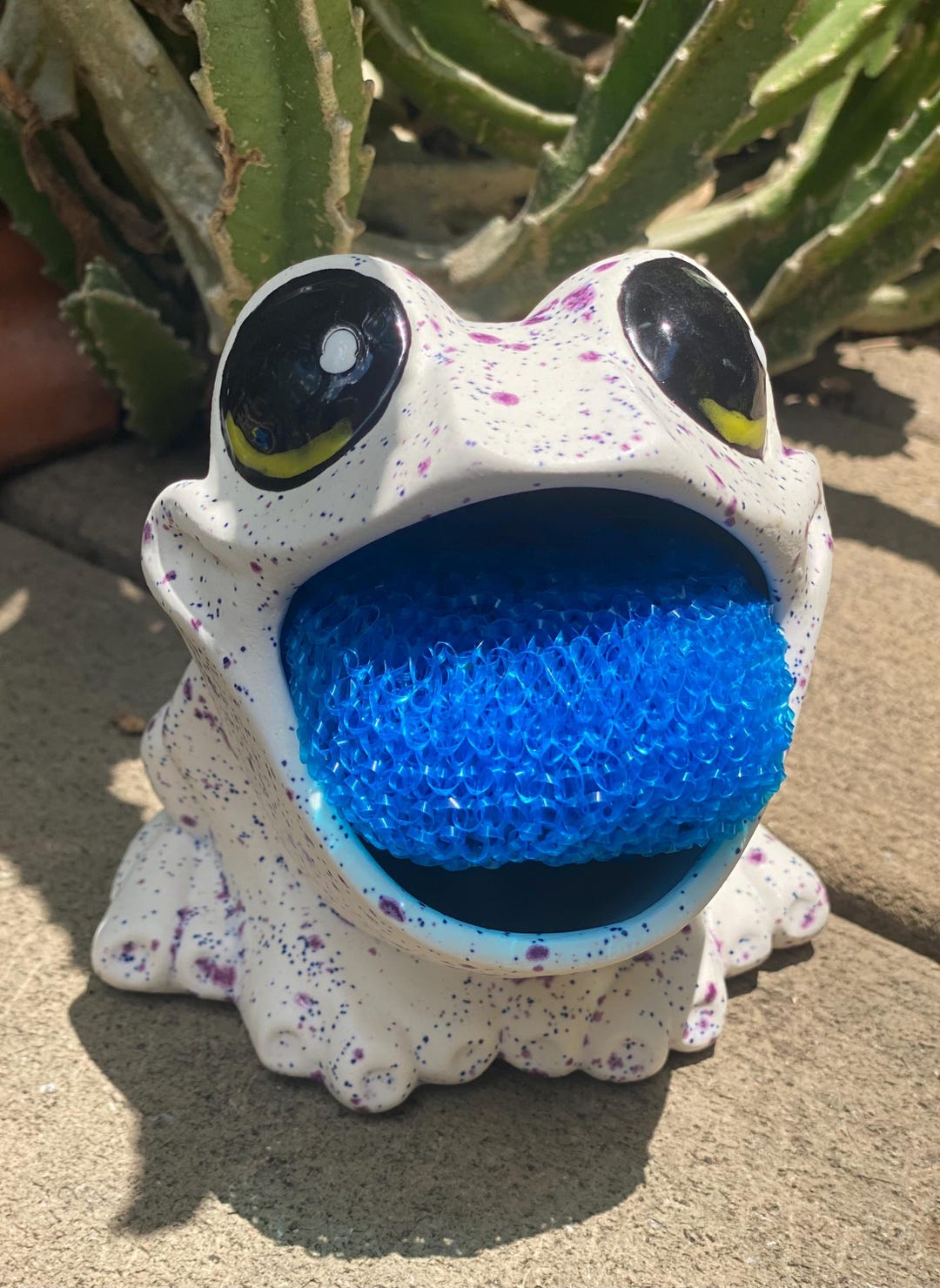 Ceramic Frog Sponge Holder, Lilac Bathroom Organizer - Etsy