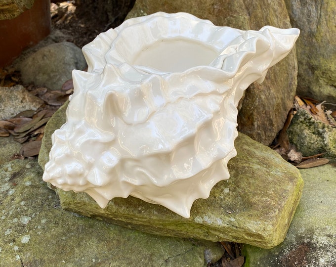 Sea Shell, Planter, Self Watering, Milk Glass, White, Translucent ...