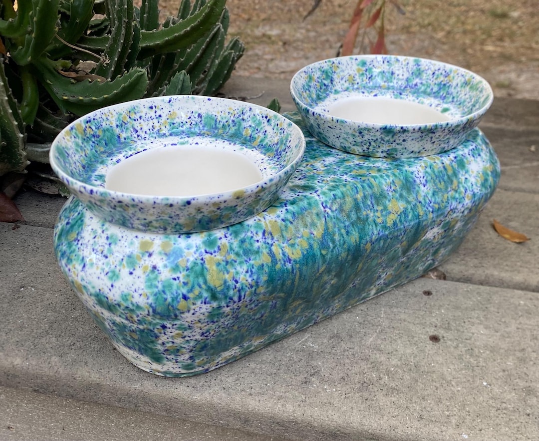 Double African Violet Pot, Self Watering, White, Blue, Gold, Cobalt ...