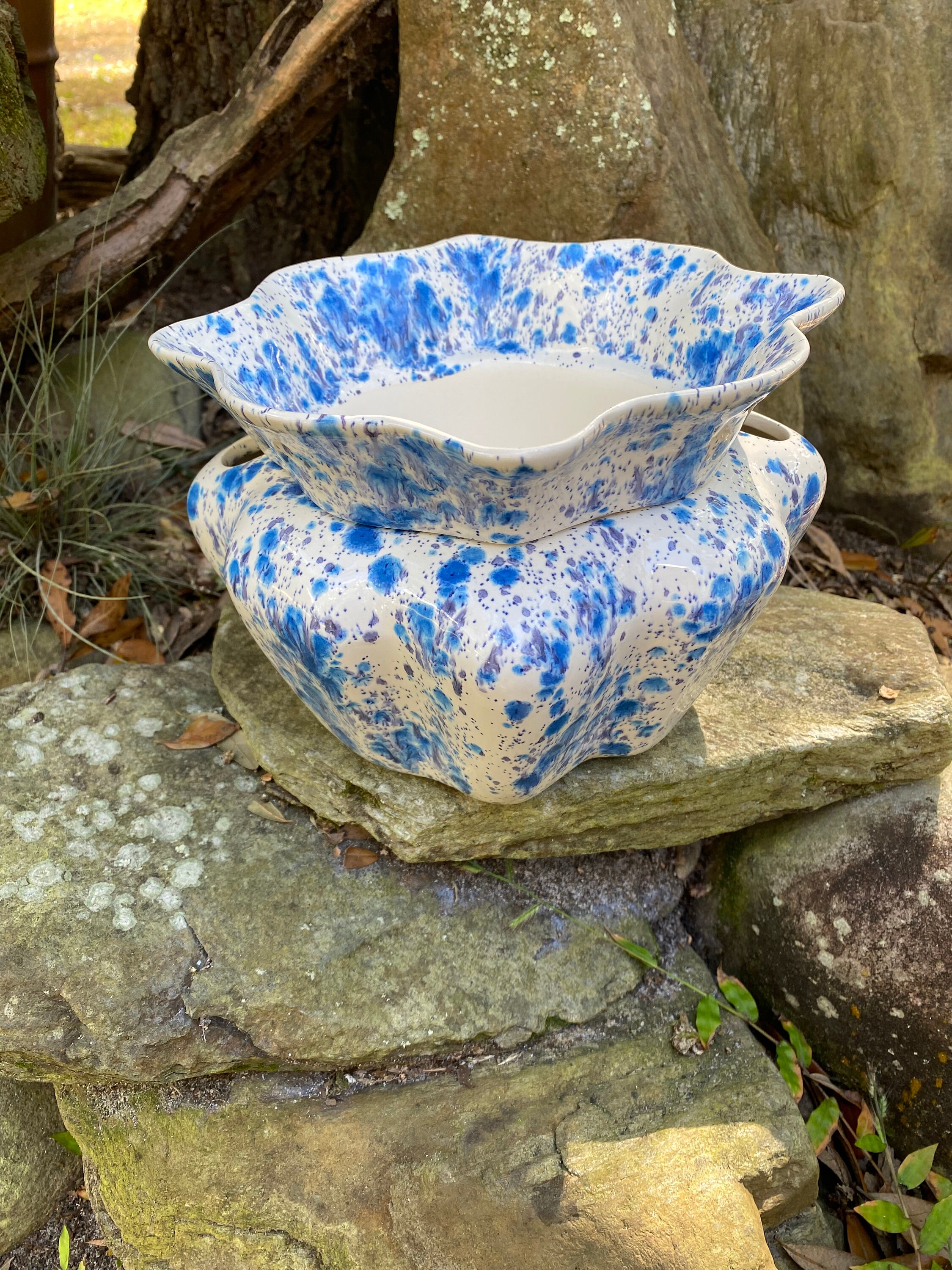 Home Décor African Violet pot modern cobalt large self watering blue ...