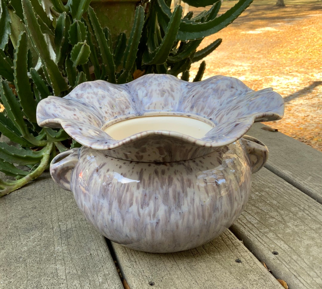 African Violet Pot, Self Watering, Lavender, Taupe, Large, Flared ...