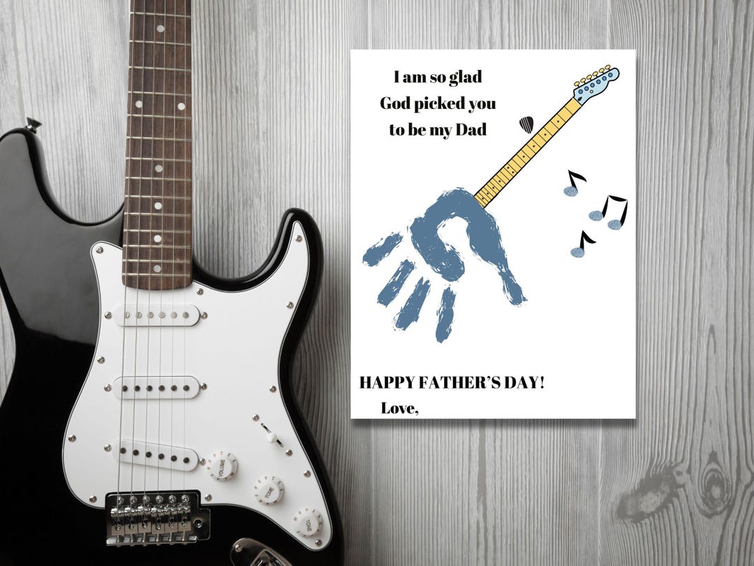 Father's Day Handprint Art, Father's Day Handprint Guitar, Best Dad ...