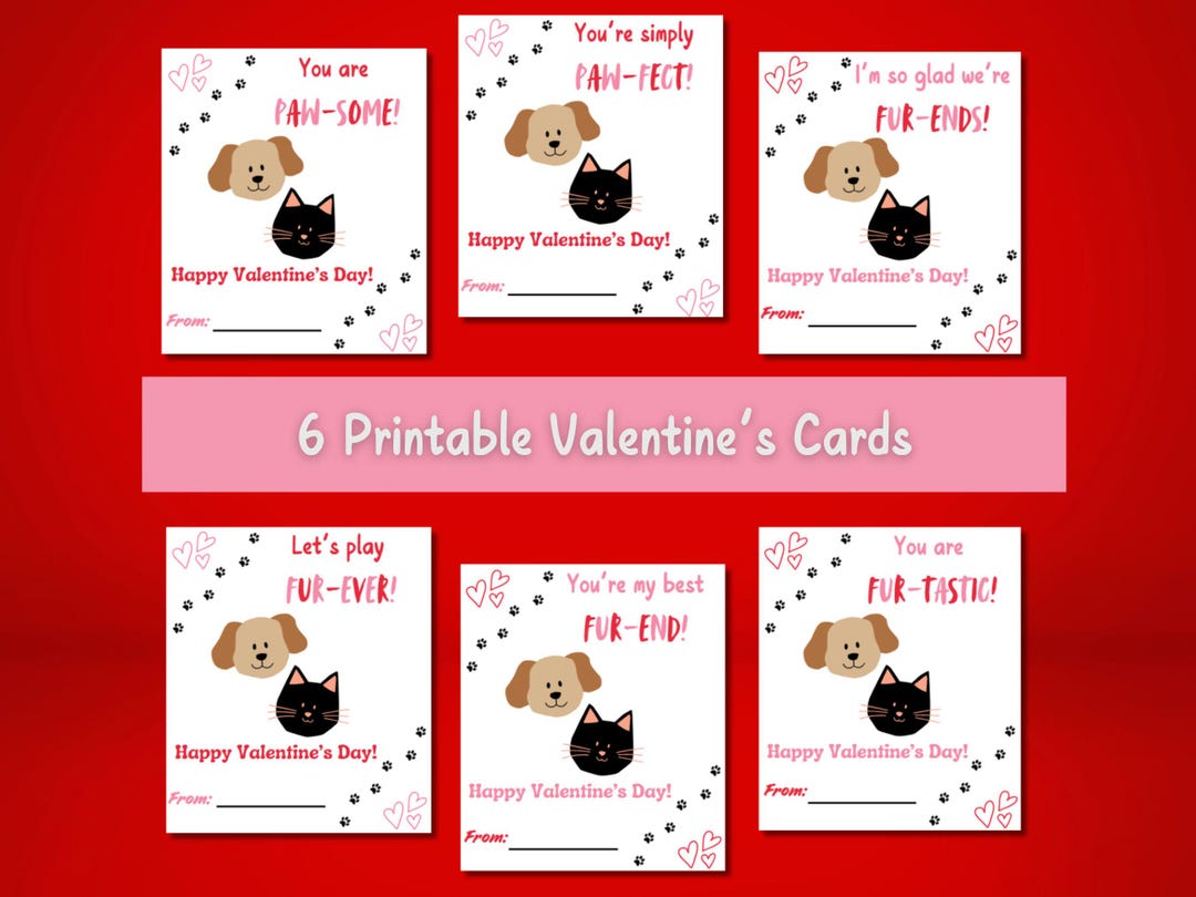 Classroom Valentines Day Card Printable, Preschool Printable Valentines ...