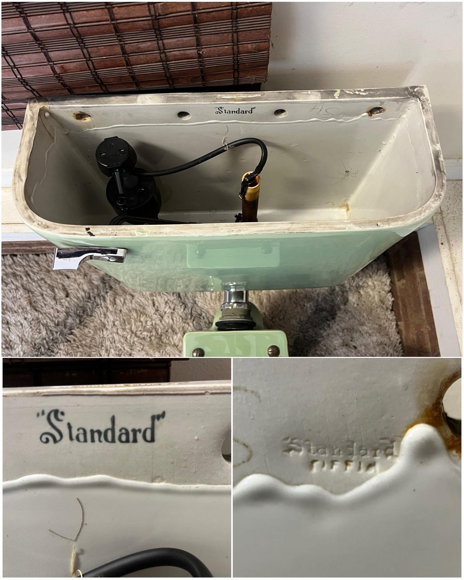Antique 1928 American Standard Tiffin Porcelain Wall Mounted Toilet ...