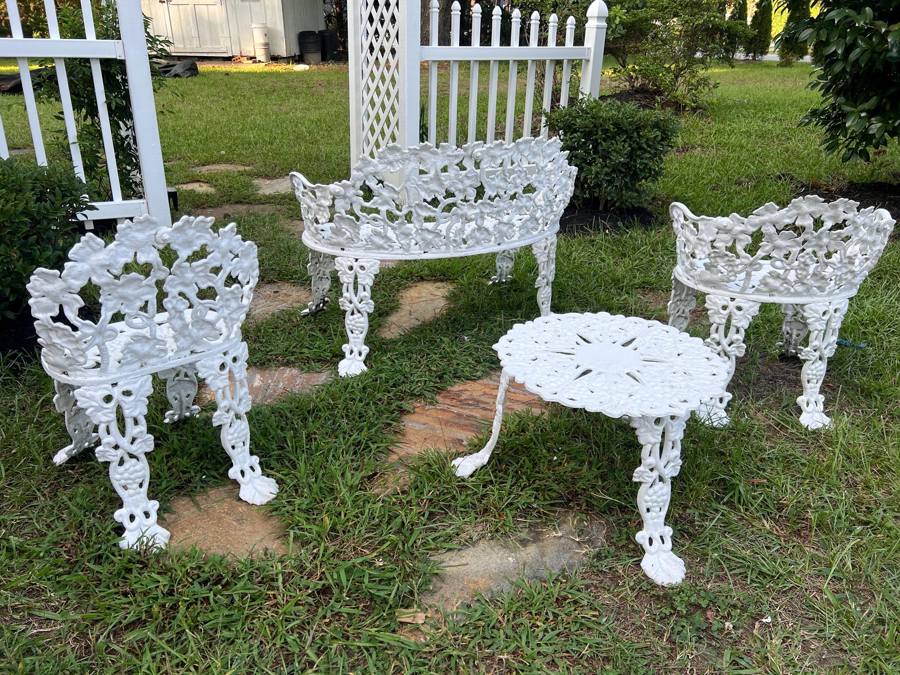 Antique Cast Iron Patio Set Furniture Garden Furniture Patio Wrought Iron Furniture Set Garden ...