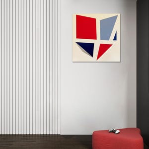 Abstract Cubism Heart Original Acrylic Painting on Canvas Suprematism ...