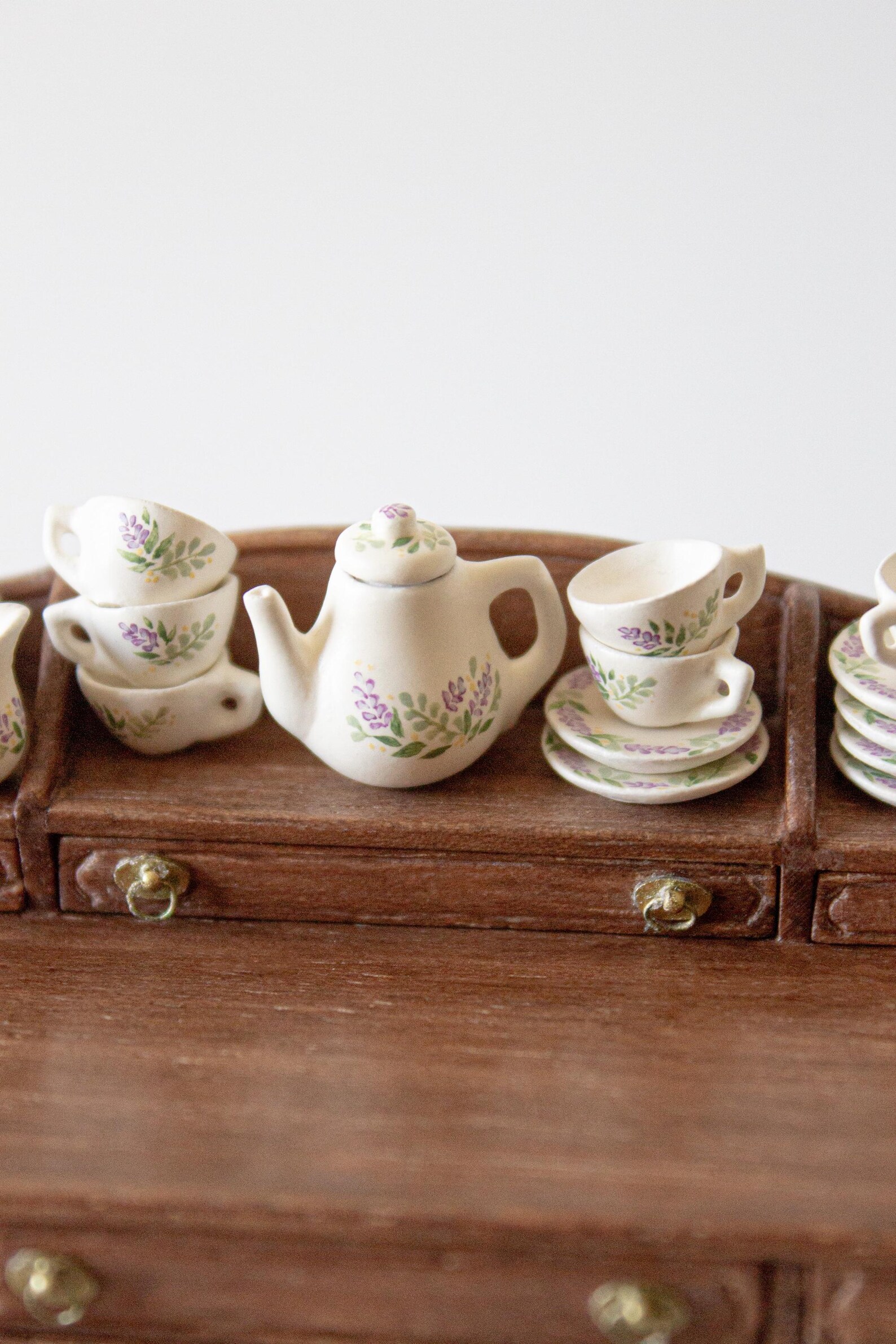 Charming Lavender Tea Set, 1:12 Miniature - Etsy