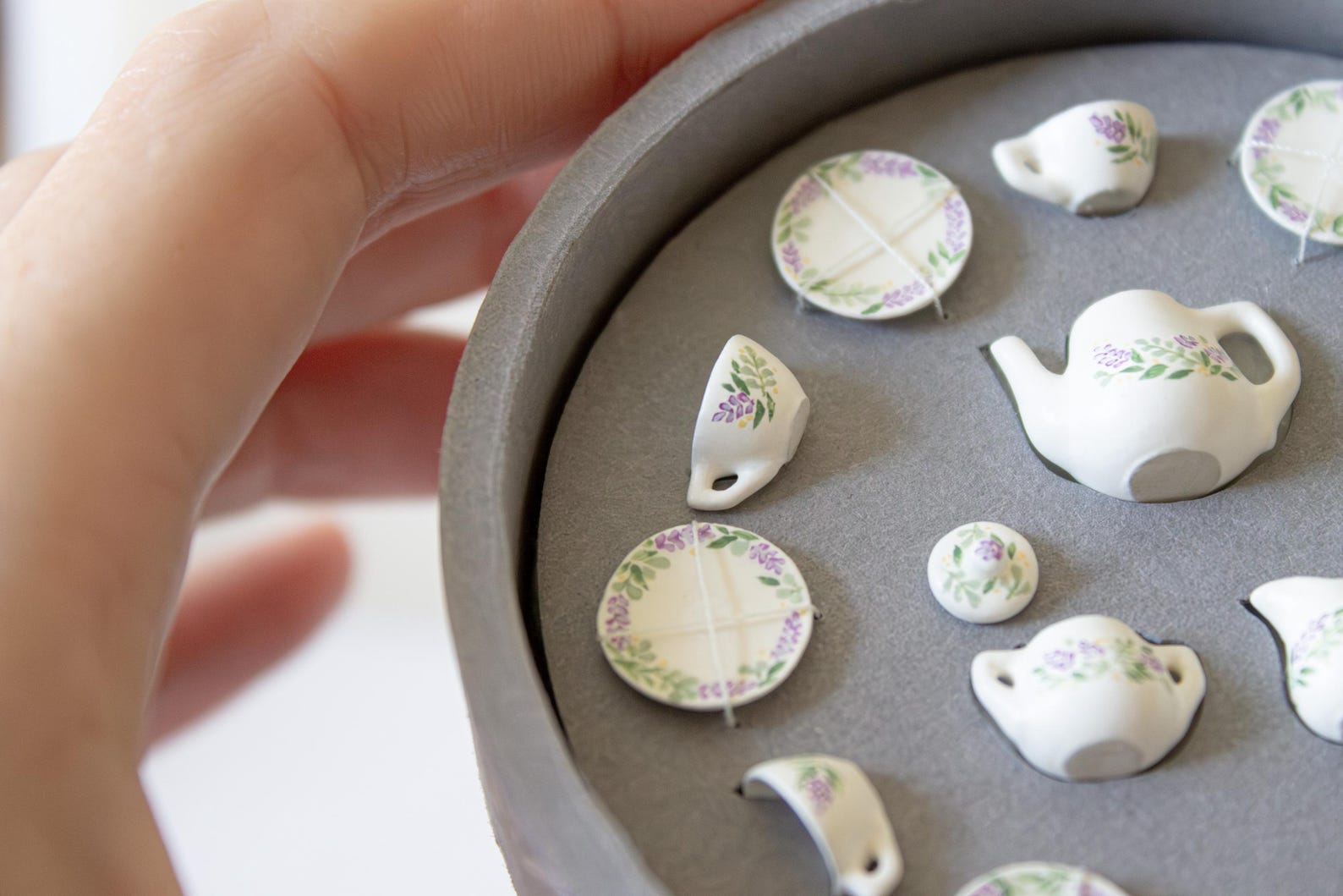 Charming Lavender Tea Set, 1:12 Miniature - Etsy