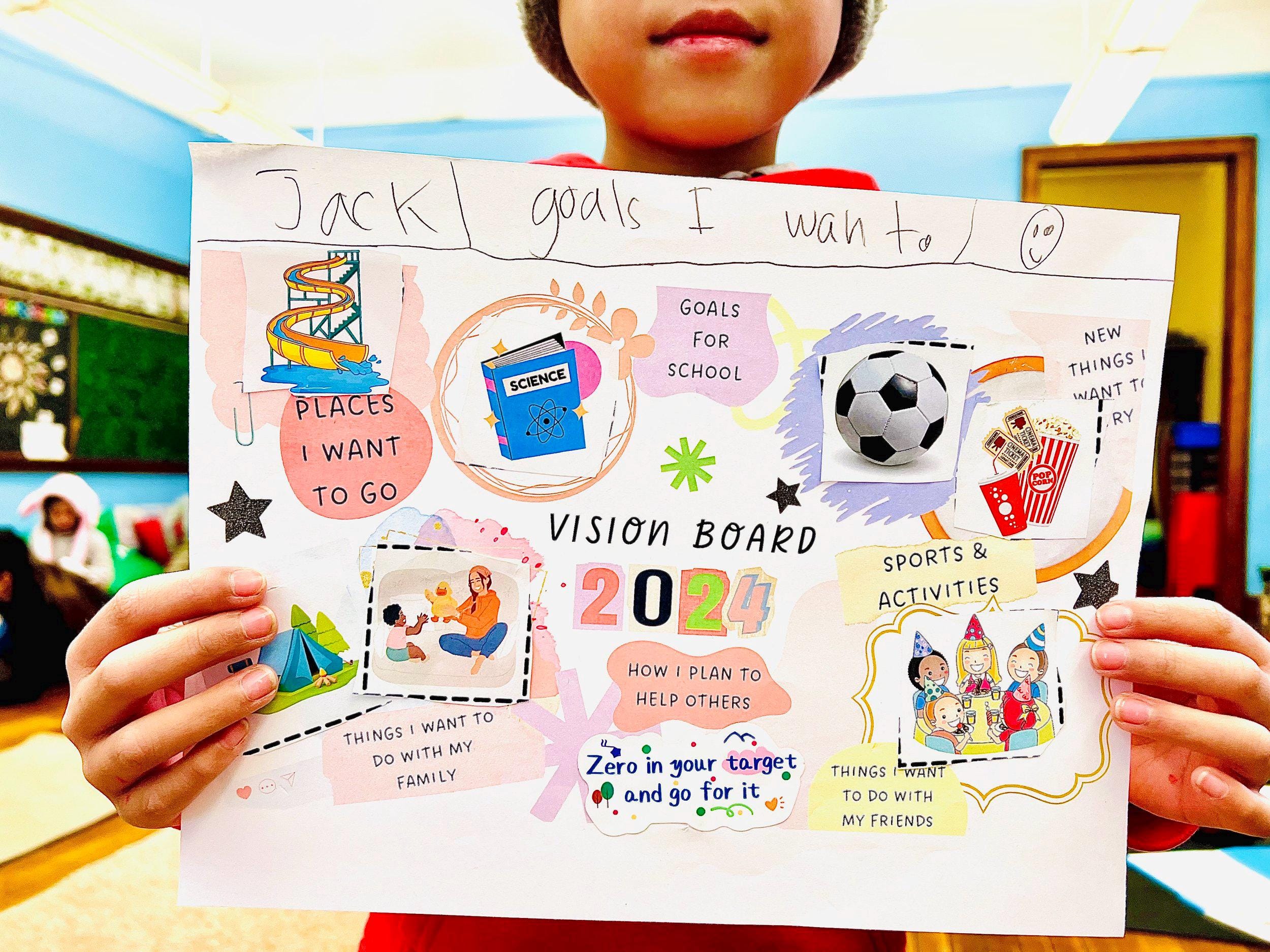 Vision Board Template for Kids Printable Goal-setting Tool for ...