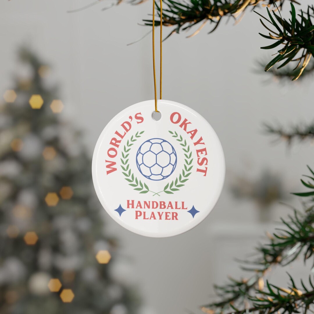 Handball Player Ceramic Ornament, Double-sided Christmas Gift ...