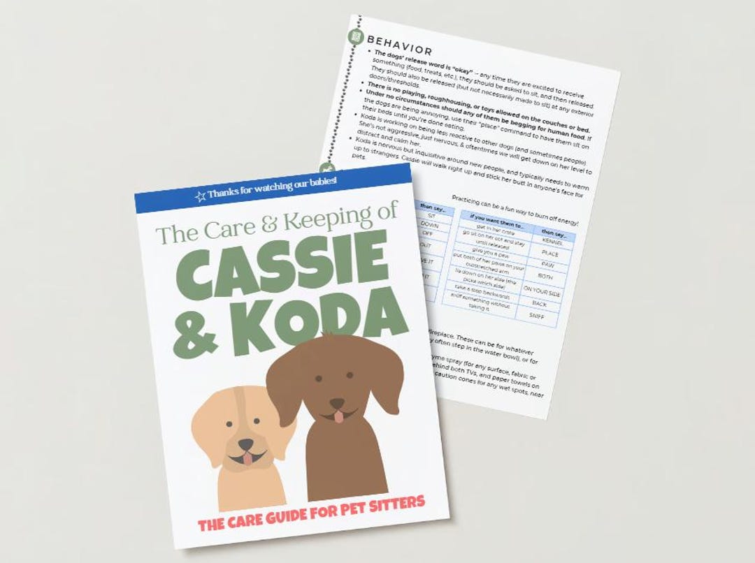 The Care & Keeping of Your Pup: Printable Instruction Booklet for Dog ...